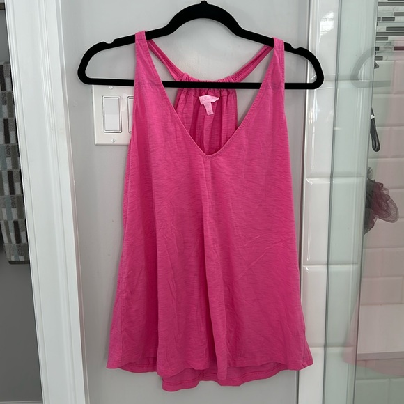 Lilly Pulitzer | Tops | Lilly Pulitzer Pink Racerback Tank Top Large ...